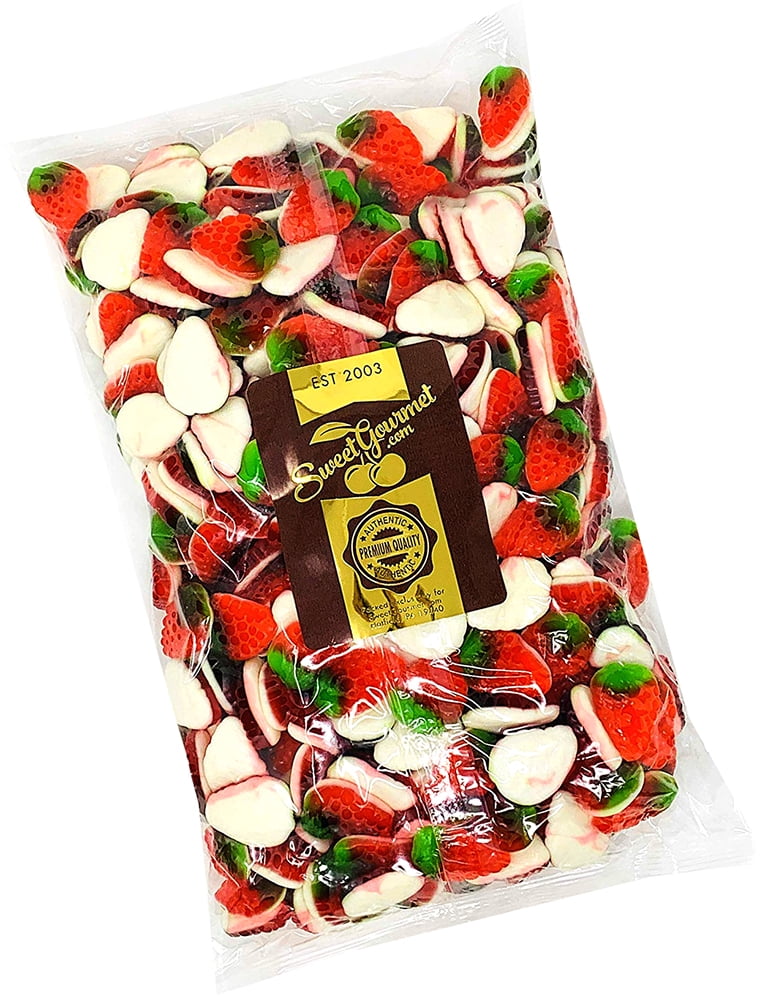 SweetGourmet Strawberries and Cream | Foam Bottom Gummy Candy | 5 ...