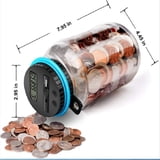 Rbaofujie Piggy Bank Clear Digital Bank Coin Counter LCD Counting Money ...
