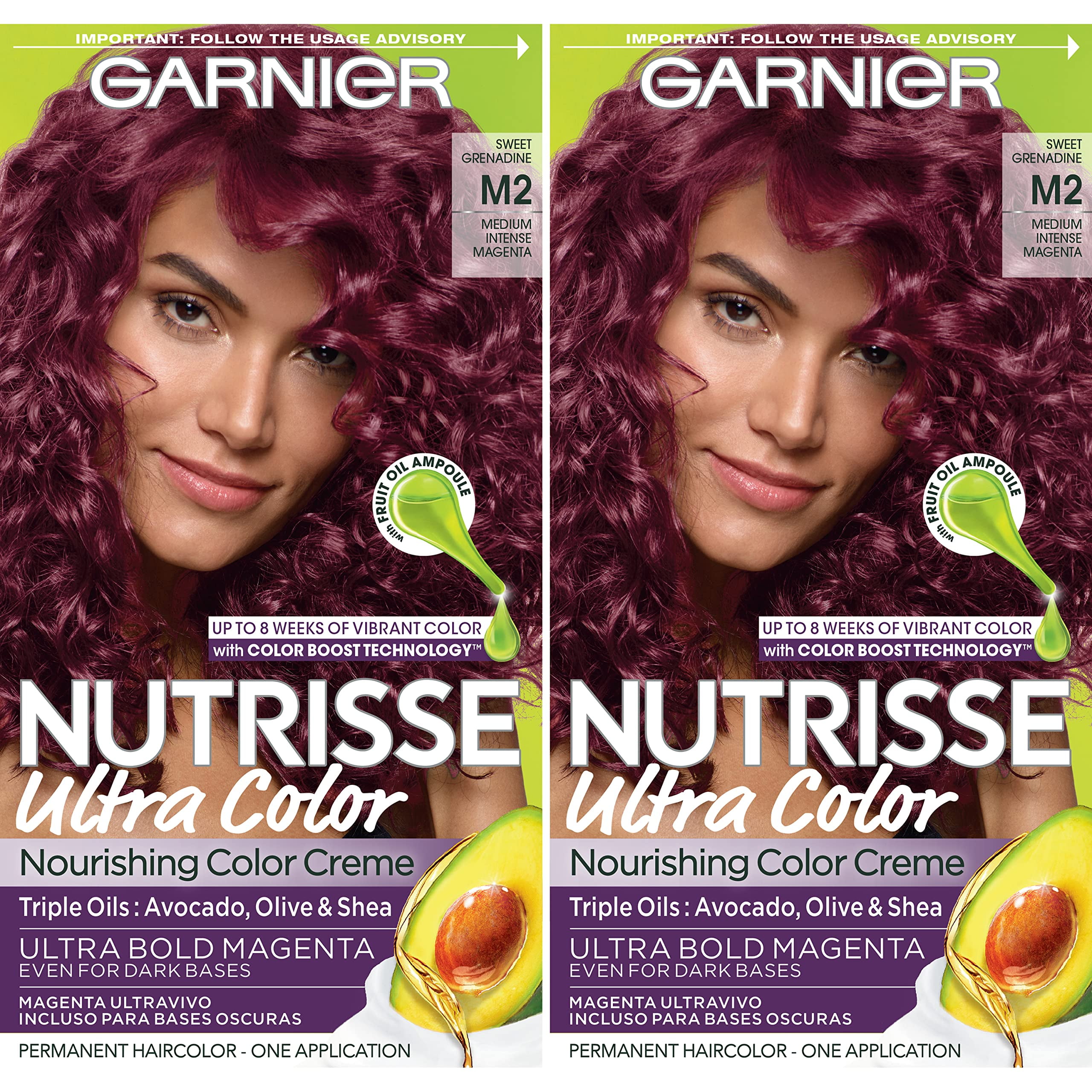 Tinte para el cabello Garnier Nutrisse Ultra Color M2 Magenta Medio ...