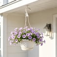 HOARBOEG 1Pcs White Hanging Planter Basket with Chain, Plastic Hanging ...