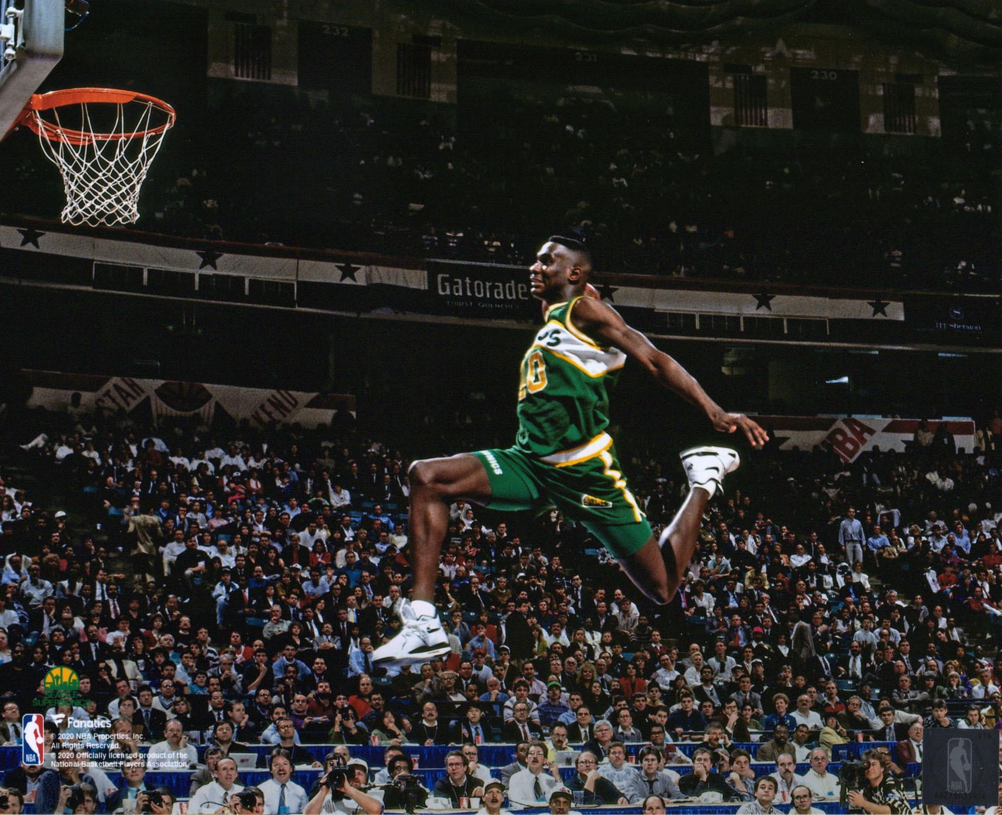 Shawn Kemp Seattle Supersonics Unsigned 1991 Slam Dunk Contest ...