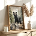 Affixzi Vintage Black Bear Wall Art Print Rustic Lodge Wildlife Artwork ...