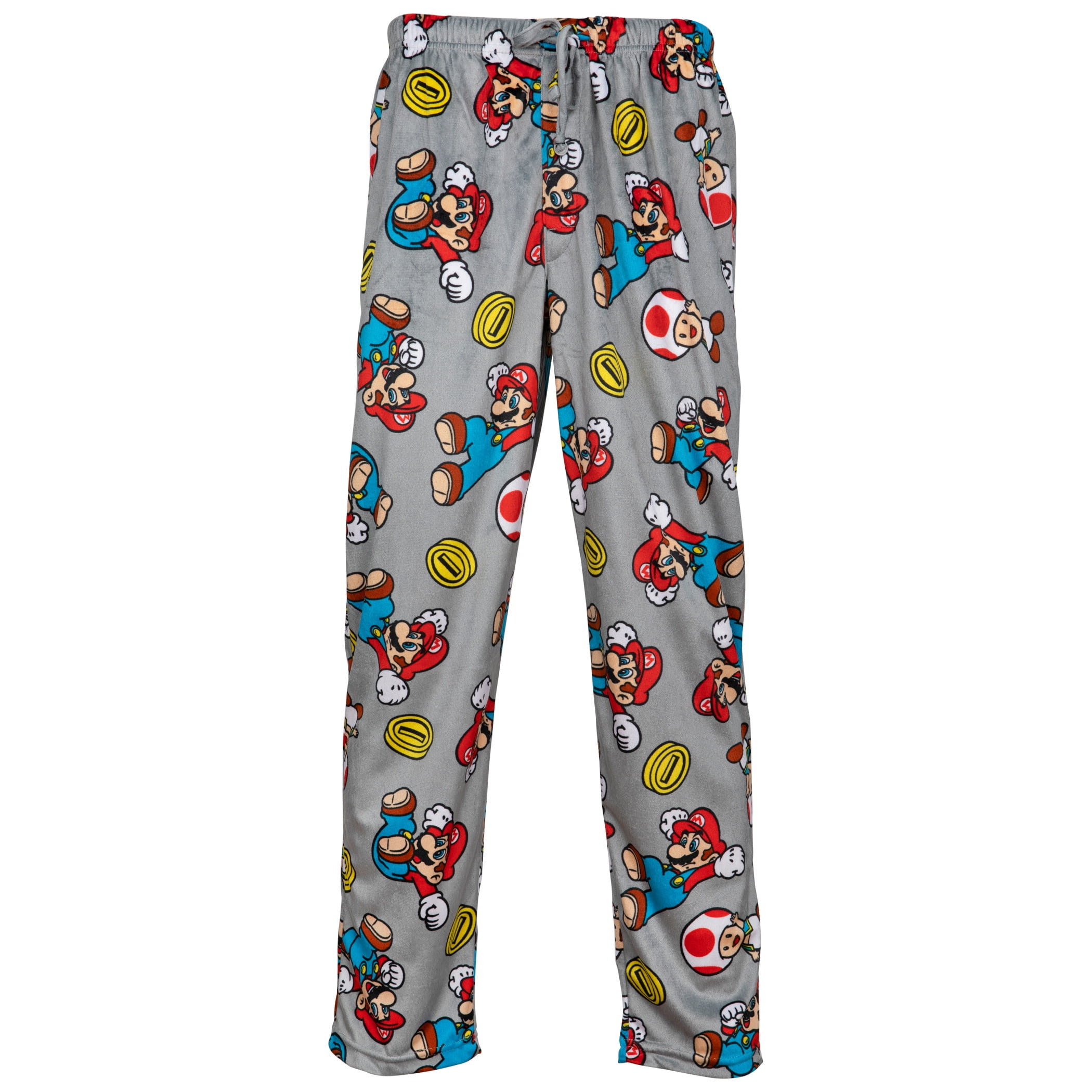 Nintendo Super Mario Bros. Game Action Sueded Fleece Sleep Pants-Large ...