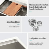 Mocoloo 30 Kitchen Sink Drop In - 30x22 inch Stainless Steel Kitchen ...