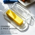 7 Inch Glass Butter Dish with Lid for Countertop – Clear Crystal Butter ...