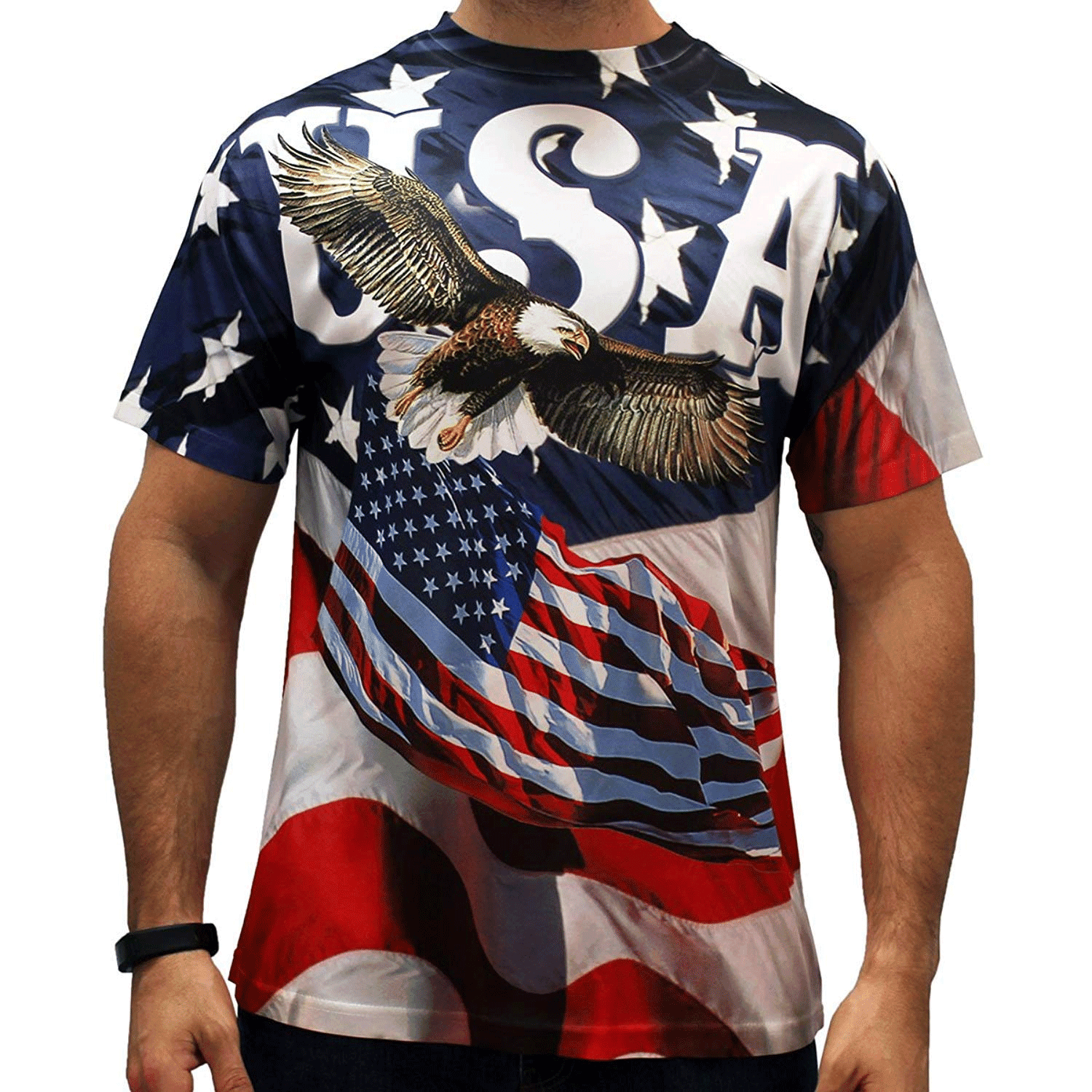 Usa Eagle Liberty American Flag T Shirt Available In Sizes Small 4x