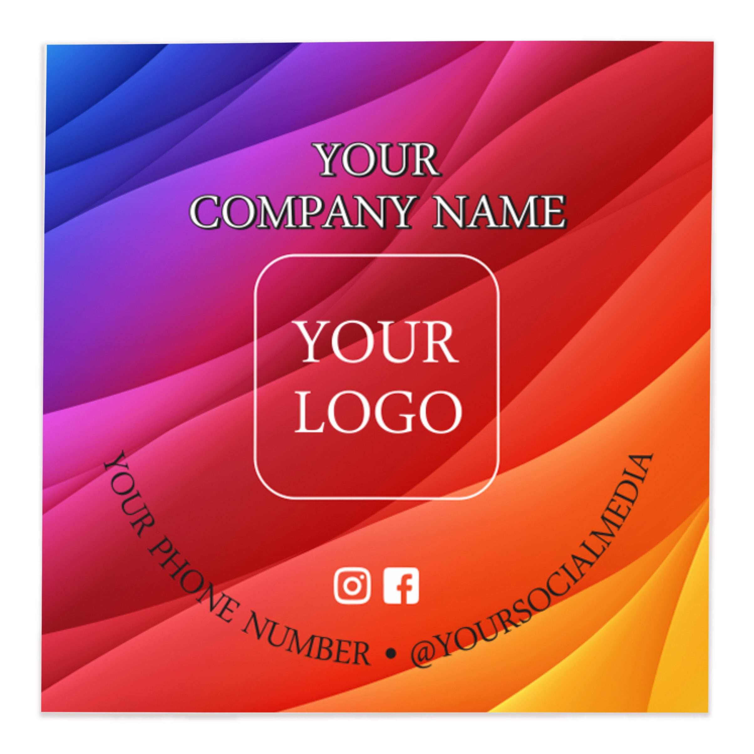 Printtoo Label for Small Business-100 SquareCustom VinylPersonalized ...