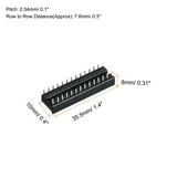 Uxcell DIP IC Chip Socket Adapter Flat Pin 28P 2.54mm Pitch IC Socket ...