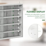 HOMCOM 5-Tier Display Cabinet, Glass Display Case with 2 Doors and ...