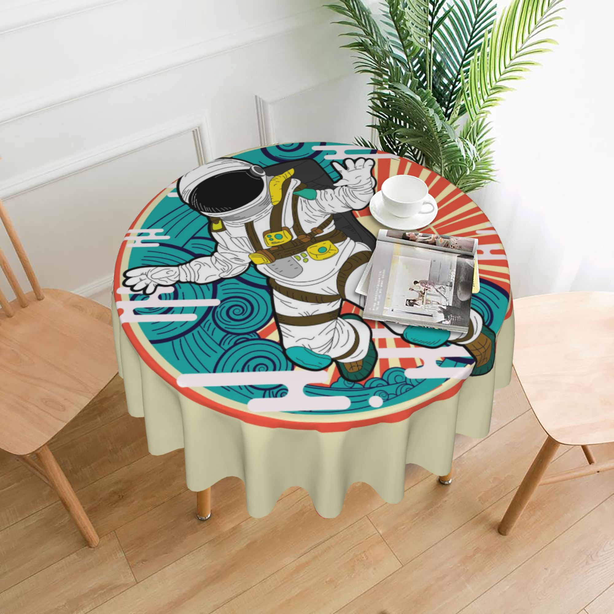 ZICANCN Round Table Cloths 60 Inch, Futuristic Creative Graphics Design ...