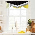 Black Yellow Lines Tie Up Valance Curtains Geometric Abstract Black ...
