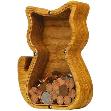 Wooden Piggy Bank,Personalized Animal Money Box Coin Box for Kids ...