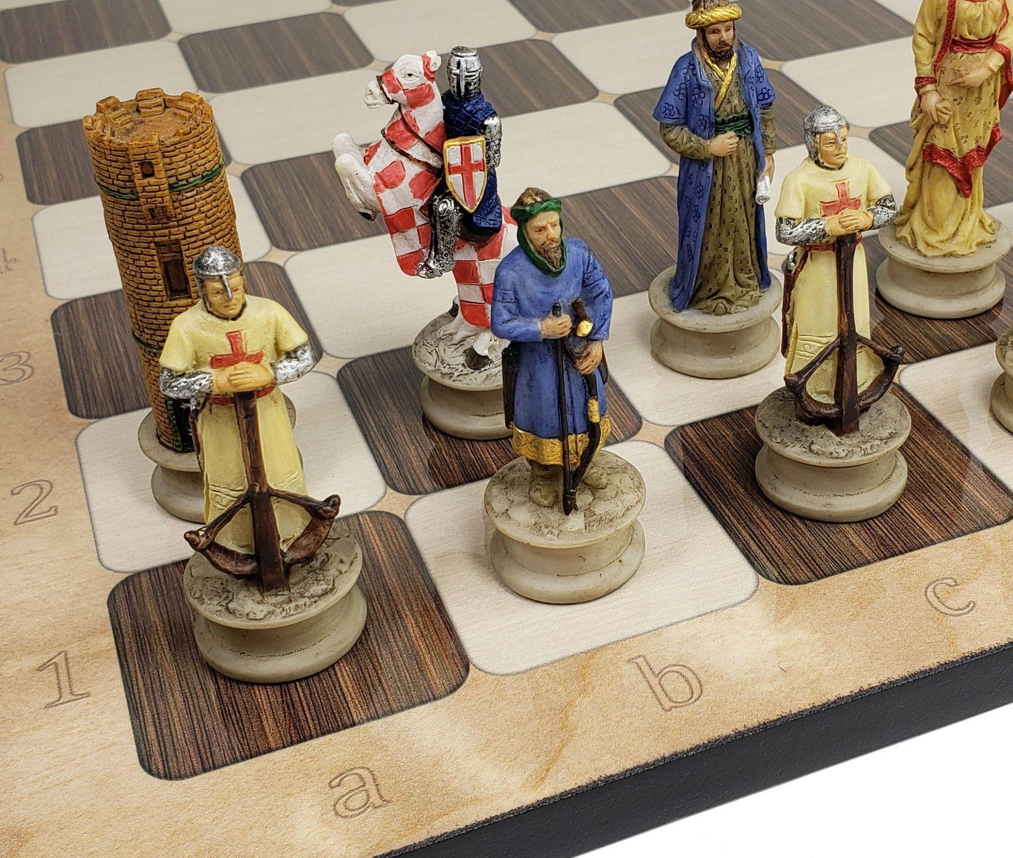 Medieval Times Crusade Arabian Vs Christian Chess Set W 17" Rustic ...