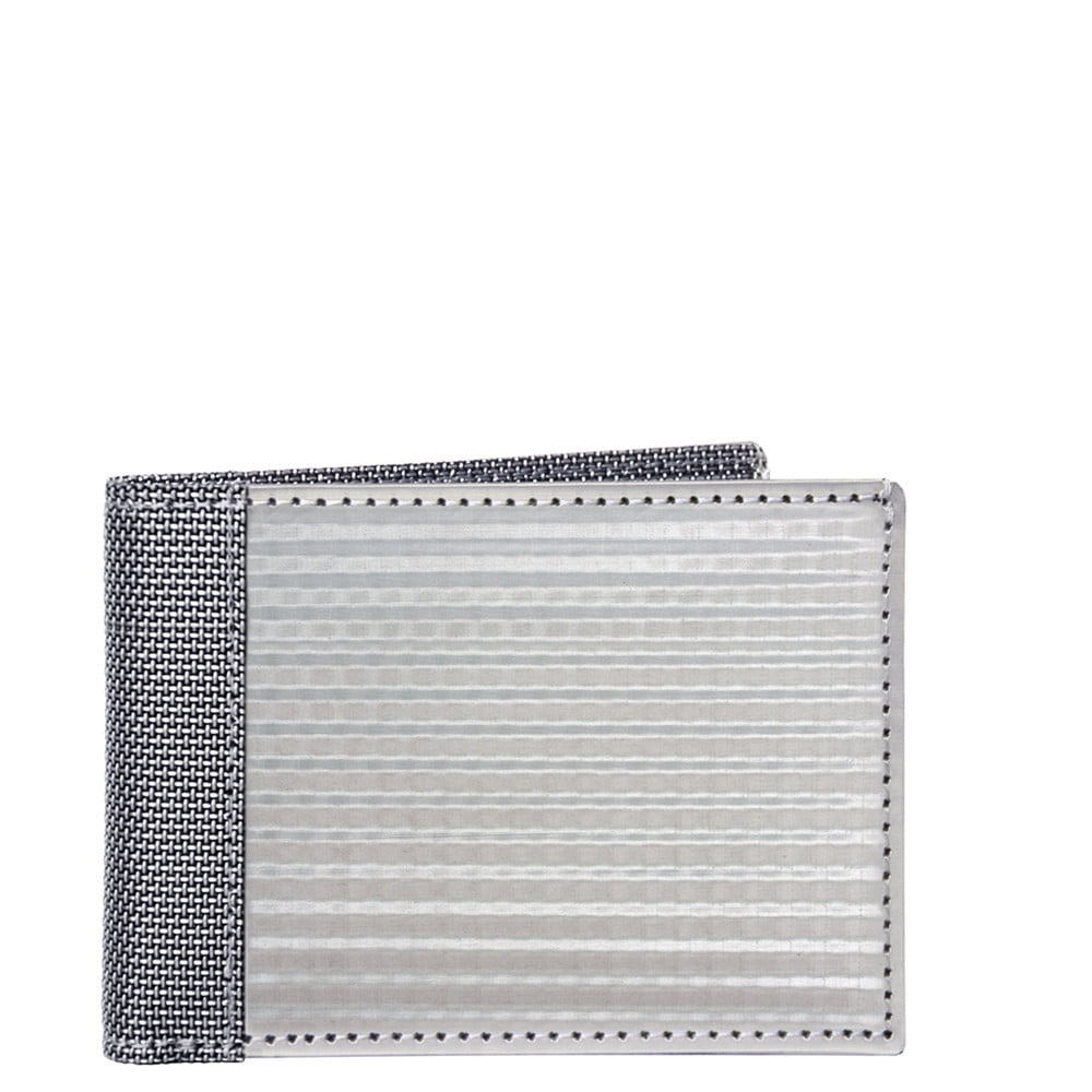 Stewart/Stand Stainless Steel Checkered Bill Fold Wallet (ID) Silver ...