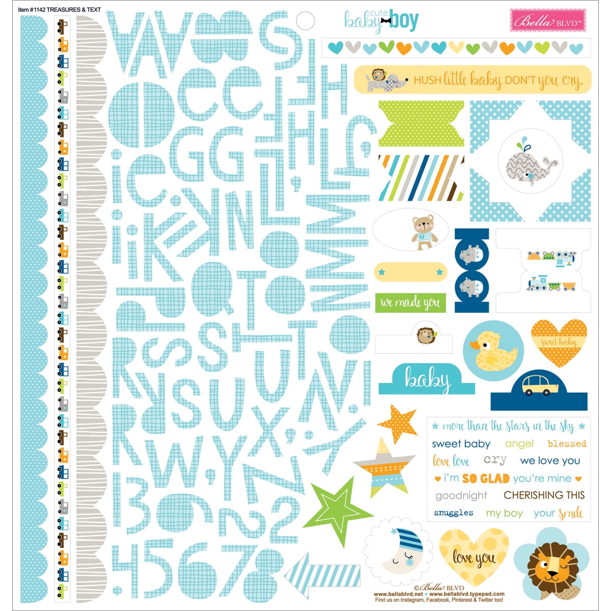 Cute Baby Boy Stickers 12"x12"-treasures - Walmart.com