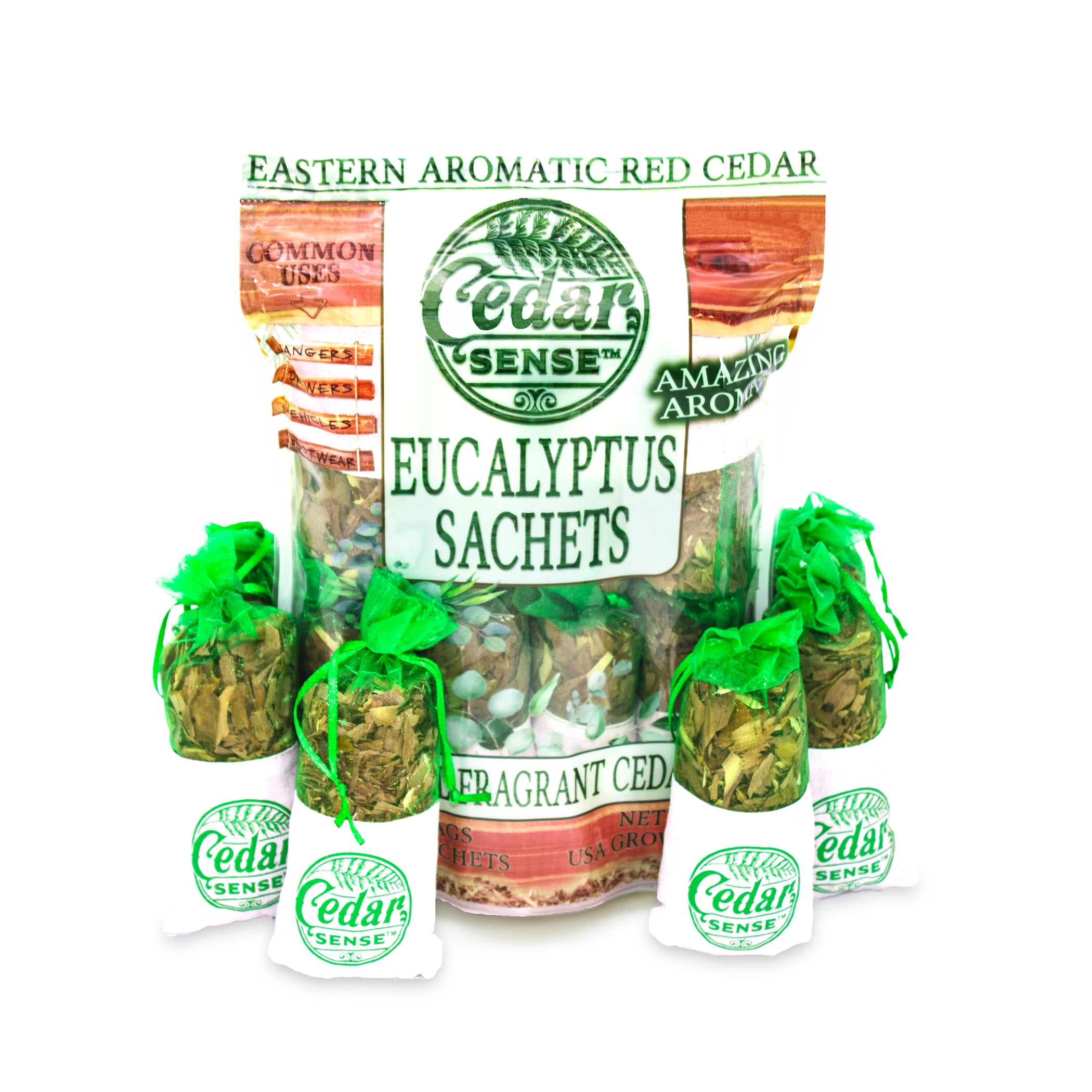Eucalyptus Sachets - 8 Pack - Cedar Sense - Cedar Scent for Closets ...