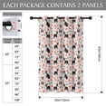 Boston Terrier and Floral Pink Pattern Blackout Curtains,Triple Weaved ...