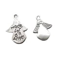50pcs Silver Alloy Angel Pendants for Crafting Necklaces Bracelets and ...