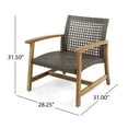 GDF Studio Savannah Outdoor Acacia Wood & Faux Rattan Wicker Club ...