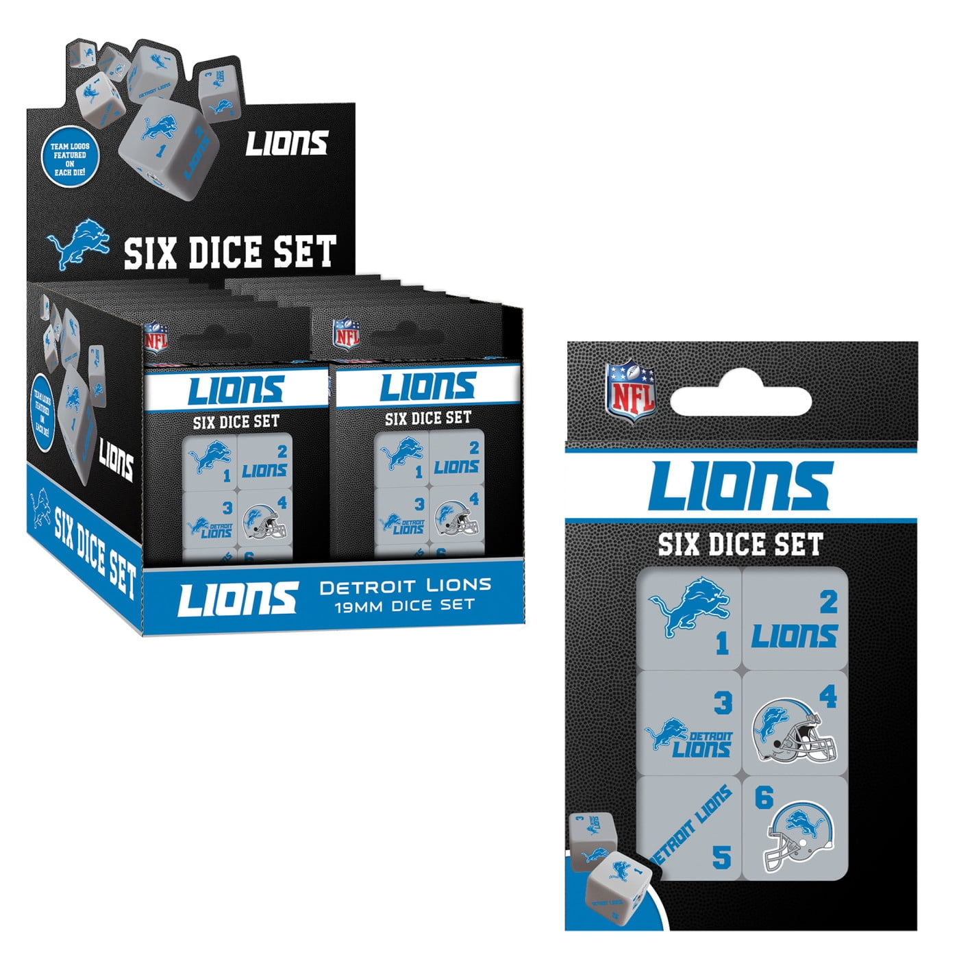 MasterPieces Officially Licensed NFL Detroit Lions - 6 Piece D6 Gaming ...