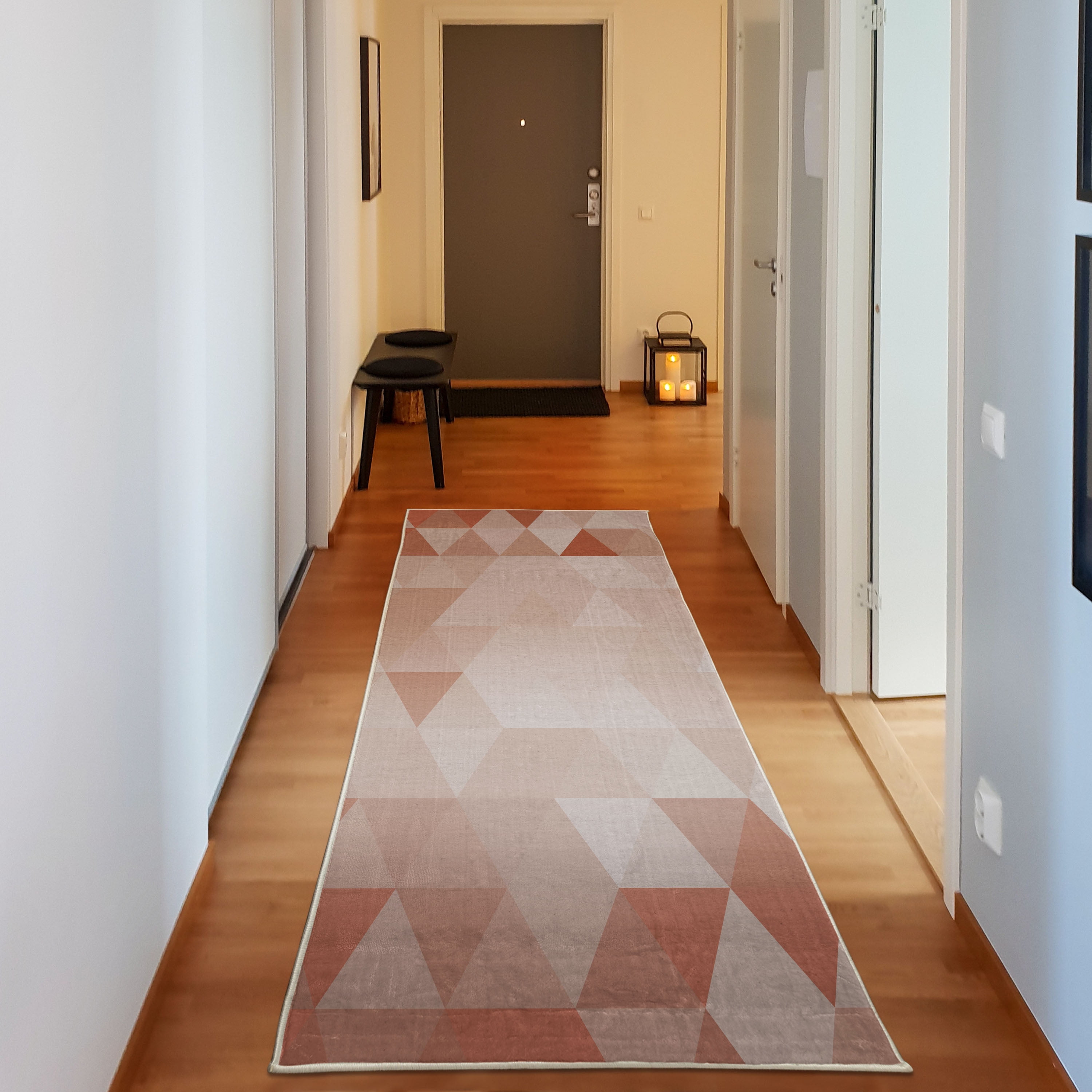 Geometric Decorative Rug, Triangle Mosaic Shapes Patterns with Abstract ...