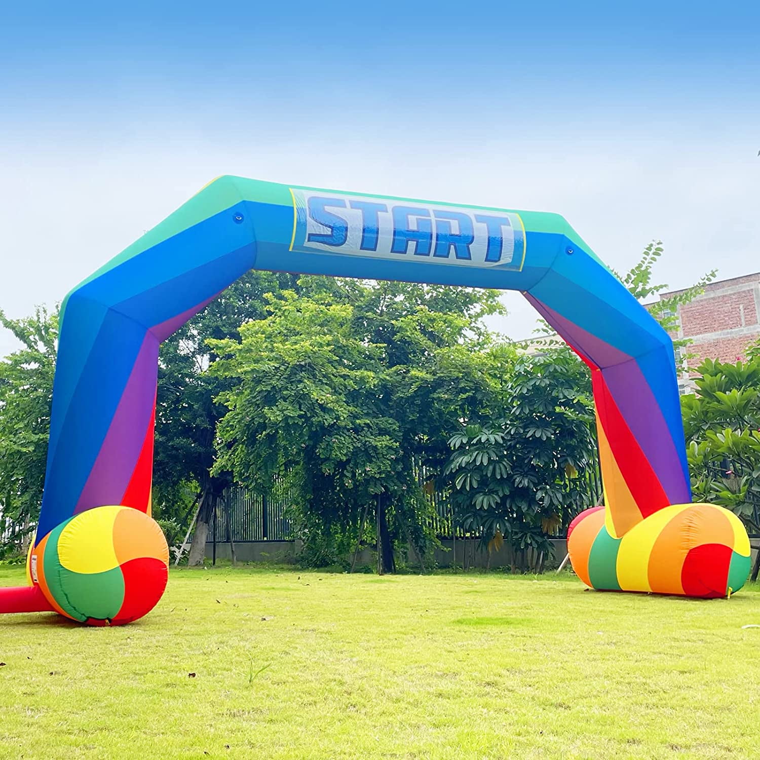 Sewinfla Outdoor inflatable race archway 20ft with 2 Interchangeable ...
