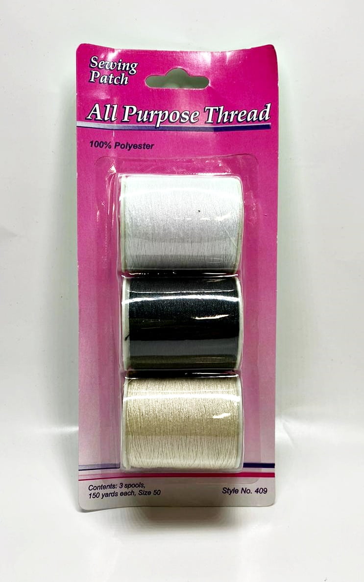 Sewing Patch All Purpose Thread 100% Polyester(size 50, 3 Spools ...