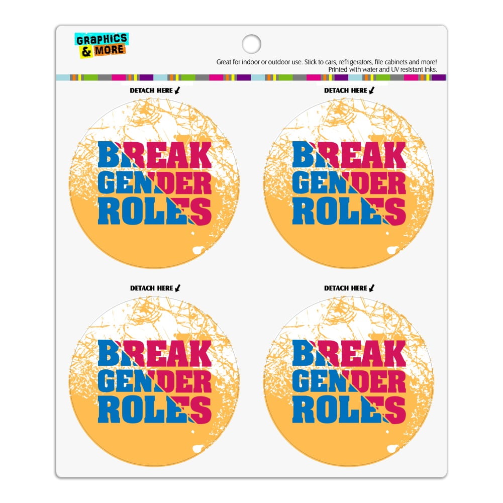 Break Gender Roles Refrigerator Fridge Locker Vinyl Circle Magnet Set ...