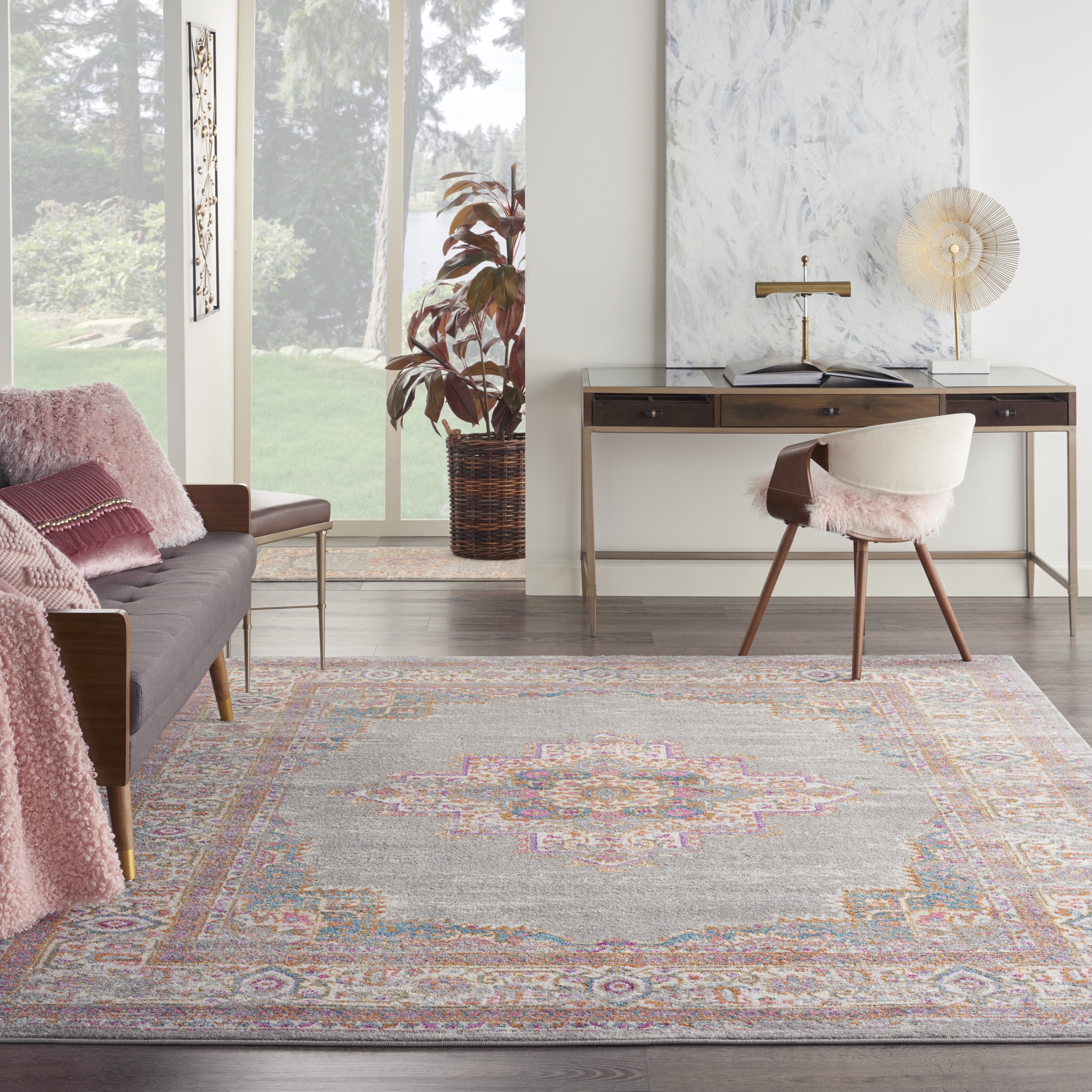 Nourison Passion Persian Grey 8' x 10' Area Rug, (8x10) - Walmart.com