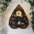 Luna Moth Crystal Shelf Display, Boho Wood Wall Floating Shelves with ...