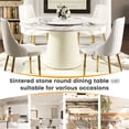 Round Dining Table with Rotating Disk | For Family Meals, Fits 6 - 8 People | Sintered Stone ...