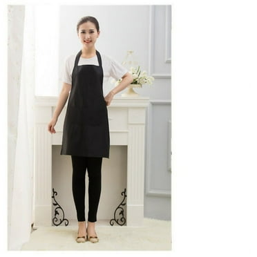 Solid Color Polyester Aprons for Women with Pockets Waterproof ...