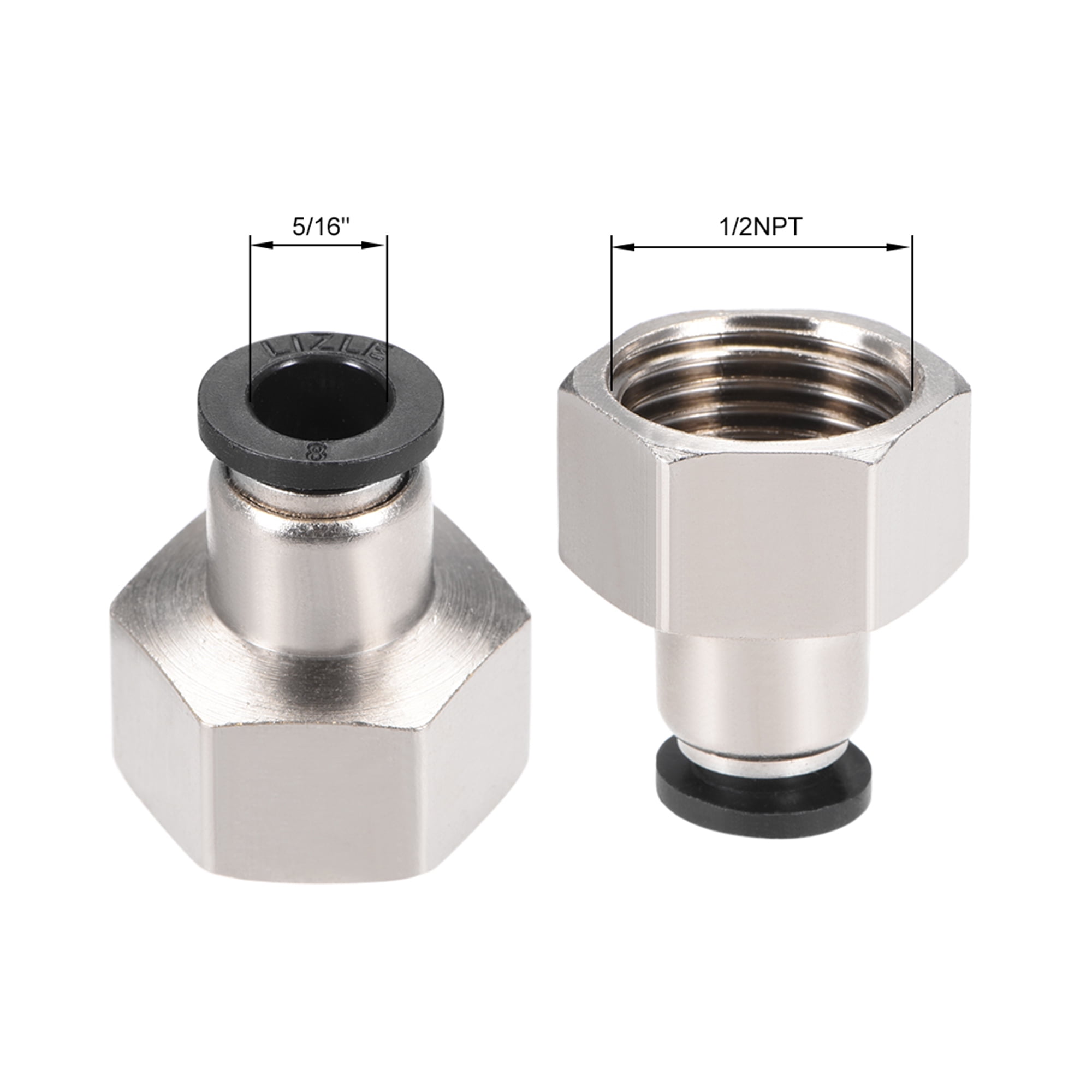 1/2NPT Female Straight Thread 5/16" Tube OD Push In Joint Pneumatic ...