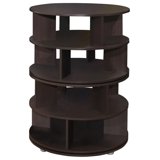 Montauk 16 Pair Revolving Shoe Storage Rack Carousel, Chocolate Wood ...