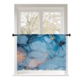Blue Marble Texture Sheer Curtains 45 Inch Long 1 Panel Abstract ...