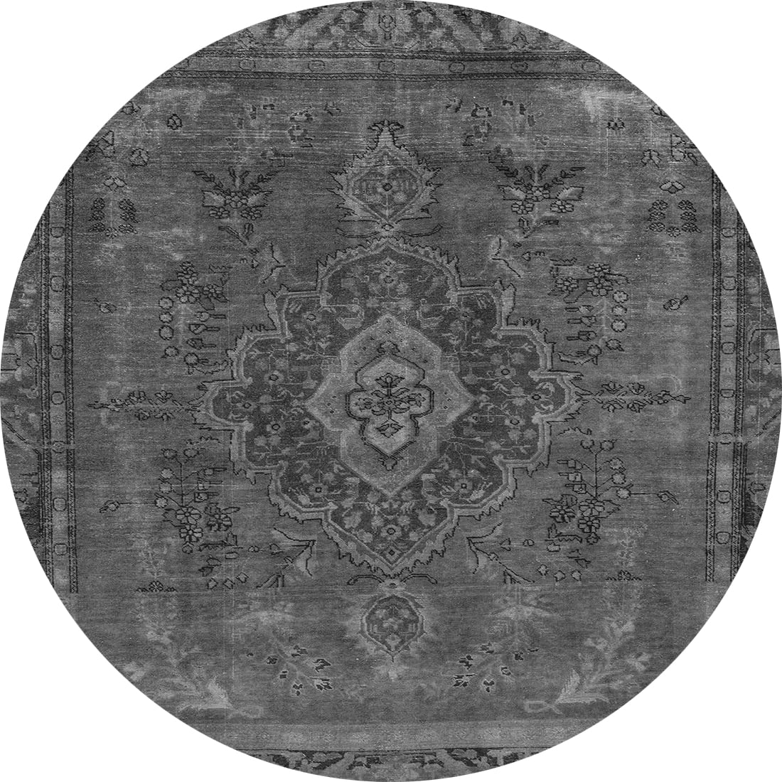 Ahgly Company Indoor Round Abstract Gray Modern Area Rugs, 3' Round ...