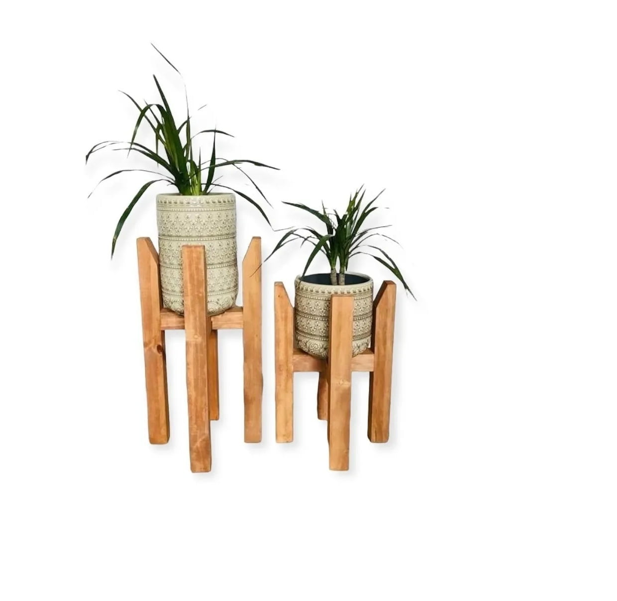 Set De 2 Porta Macetas Madera Jardin Portamacetas Decoracion macetero ...