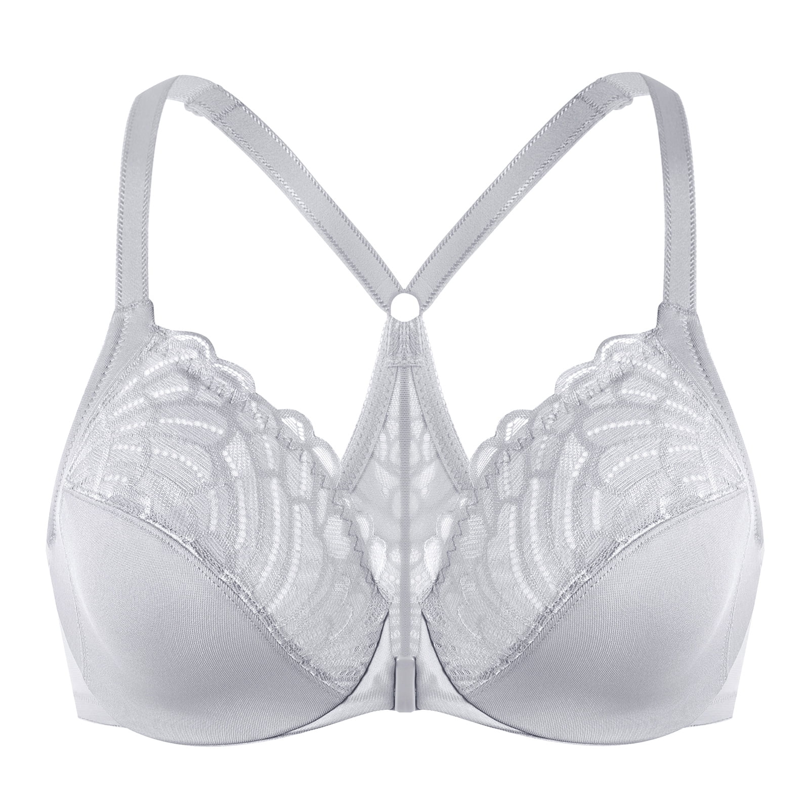 MELENECA Female Racerback Front Closure Unlined Underwire Bra for Women ...