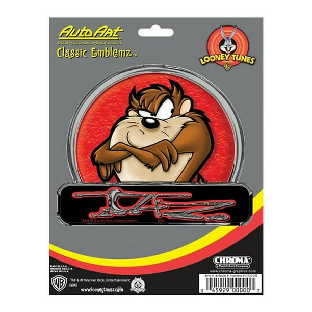 Chroma 1 piece Looney Tunes TAZ Classic Emblem TASMANIAN for Car Truck ...