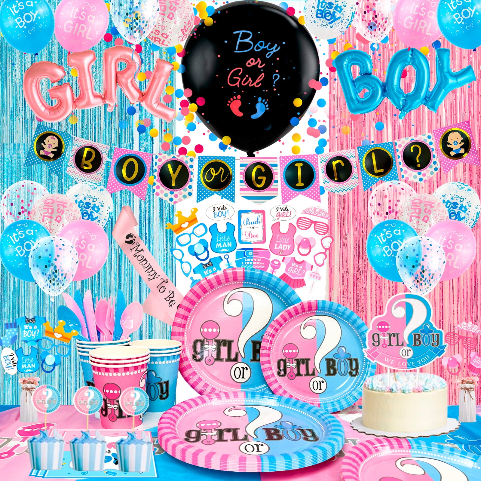 Click here for Elifjoydeco Gender Reveal Decorations  138pcs Baby... prices