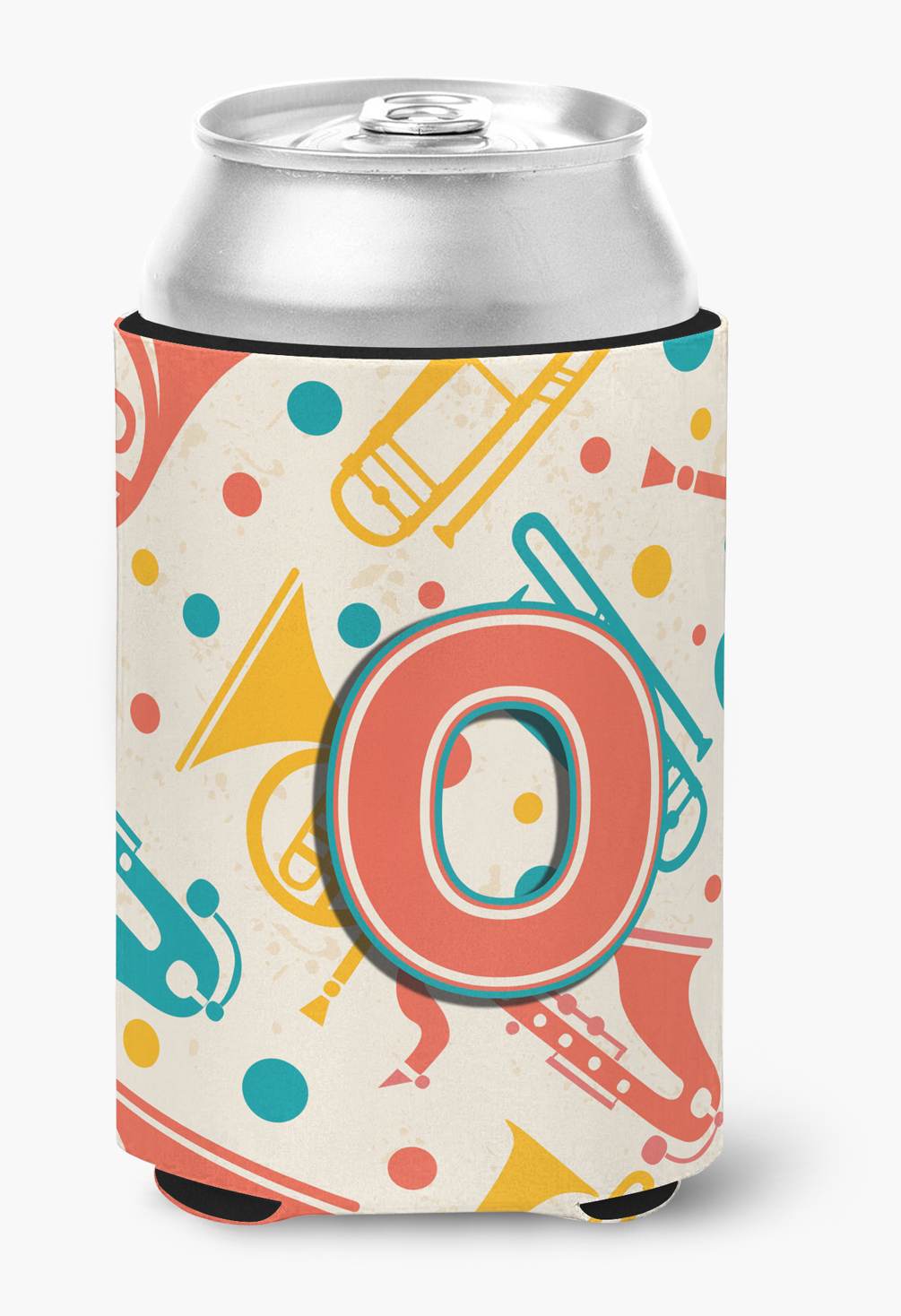 Letter O Retro Teal Orange Musical Instruments Initial Can or Bottle ...