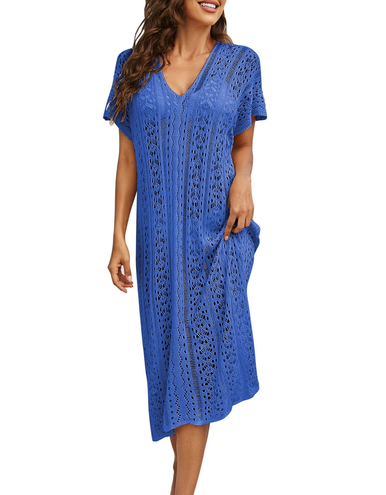 Bathing Suit Cover Up for Women V-Neck Crochet Beach Cover Up ...