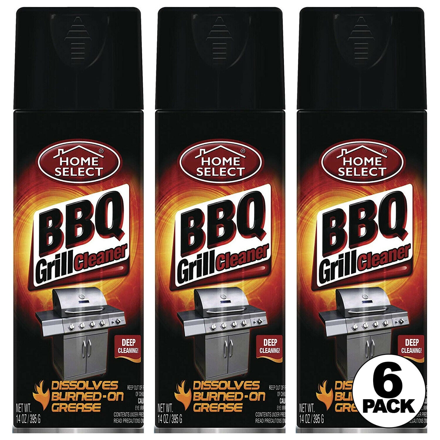 BARBECUE BBQ GRILL CLEANER SPRAY GREASE DISSOLVES BURNED-ON 12 oz (6 ...