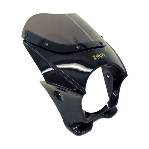 Emgo Venom Mini Cafe Black Fairing Windshield 5.75" Headlight Opening ...