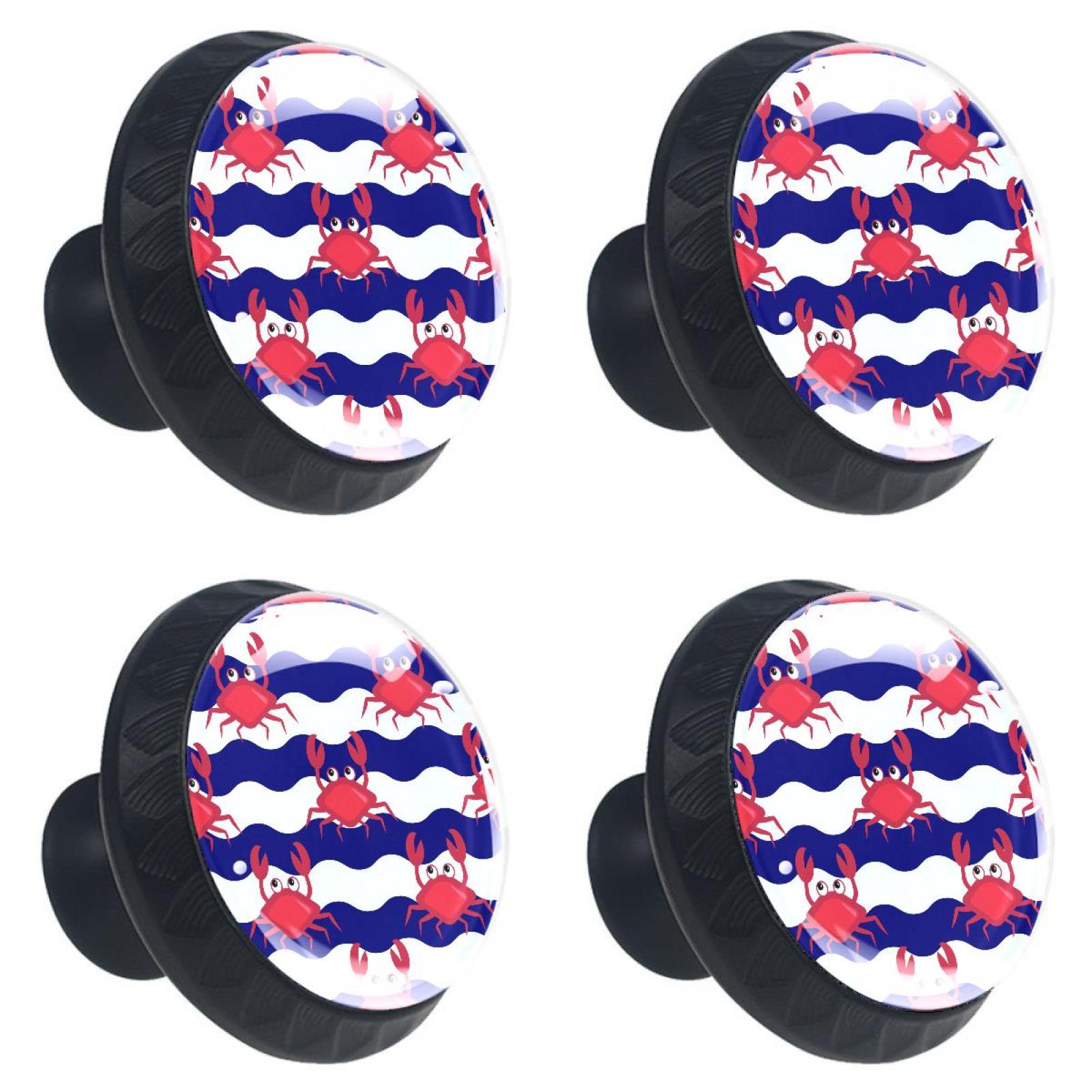 4 Pcs Crab Knobs for Kitchen Cabinet Cupboard Dresser Bookcase Drawer Pulls Handles Round Home ...