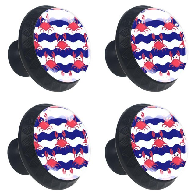 4 Pcs Crab Knobs for Kitchen Cabinet Cupboard Dresser Bookcase Drawer Pulls Handles Round Home ...