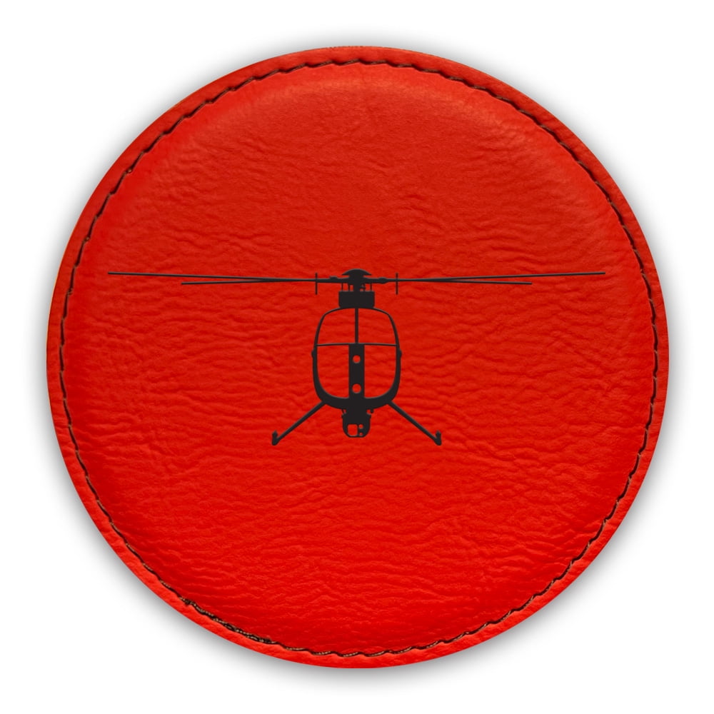 MH-6 Little Bird Coaster Laser Engraved Leatherette - Round Coasters ...