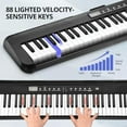 88 Key Light-Up Keyboard Piano Velocity-Sensitive Keys Full-sized ...