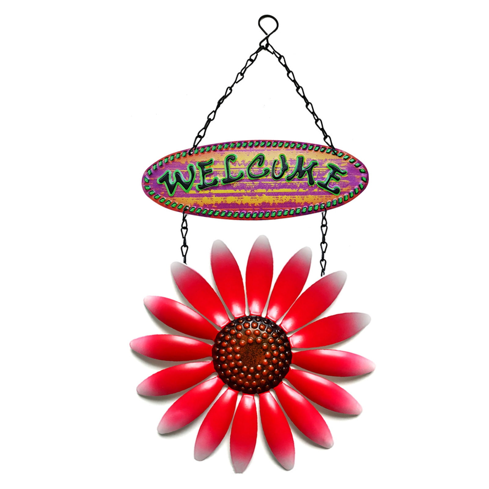 GENEMA Vintage Metal Flower Wall Decor Hanging Garden Sign for Indoor ...