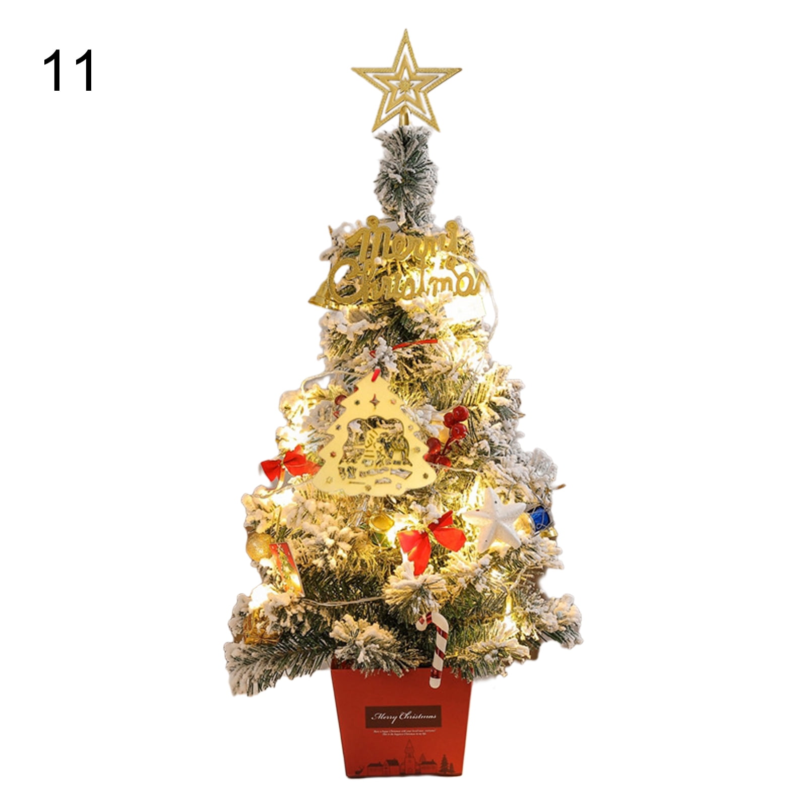 20 Inch Mini Christmas Tree, Table Top Artificial Christmas Trees with ...